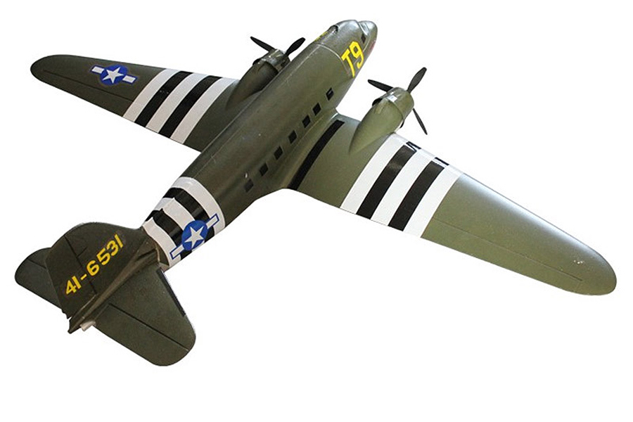 DYNAM C47 DAKOTA TWIN USAF V2 1470MM W/O TX/RX/BATT #DYN8931GV2