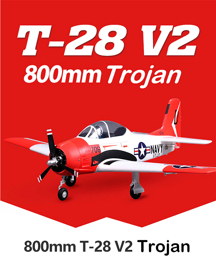 FMS 800mm T-28D Trojan V2 With Reflex Gyro