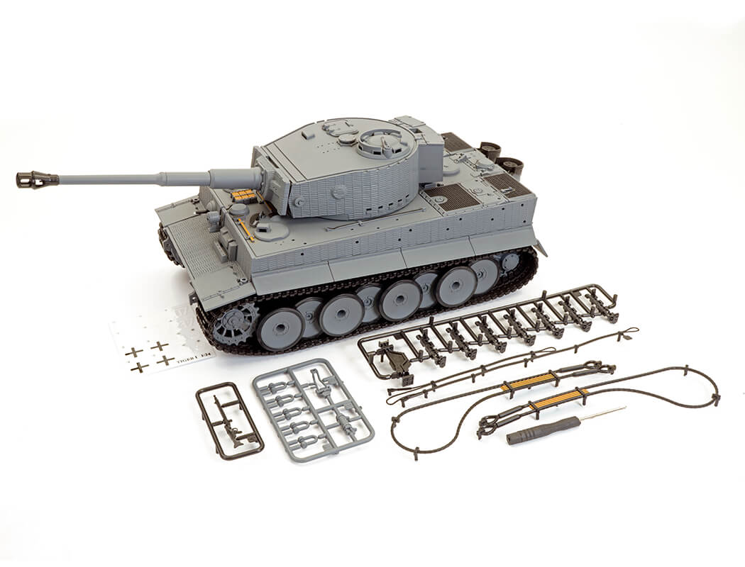 TAIGEN 1:24 TIGER 1 IR BATTLE TANK LATE VERSION- GREY (BASE) #TG3841-11-M